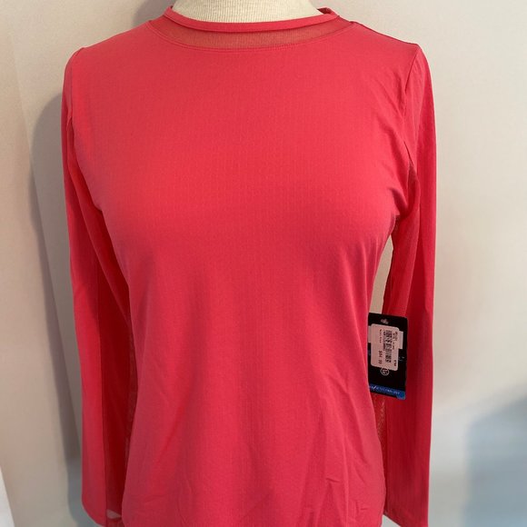 IBKUL | Tops | Ibkul Watermelon Color Long Sleeve Crew Neck With Mesh ...